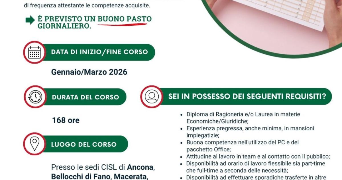 Al via le iscrizioni per il corso di formazione 2026 per operatori CAF ...